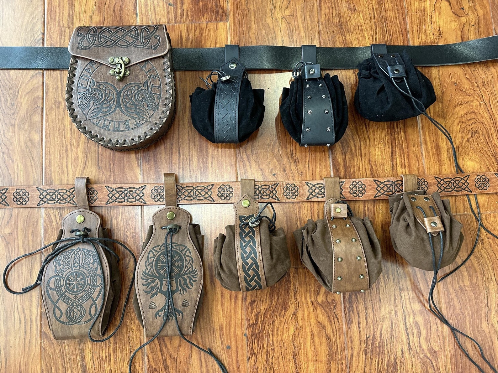 Medieval Belt Pouch, Renaissance Faire Medieval Viking Pouch, Vegan ...