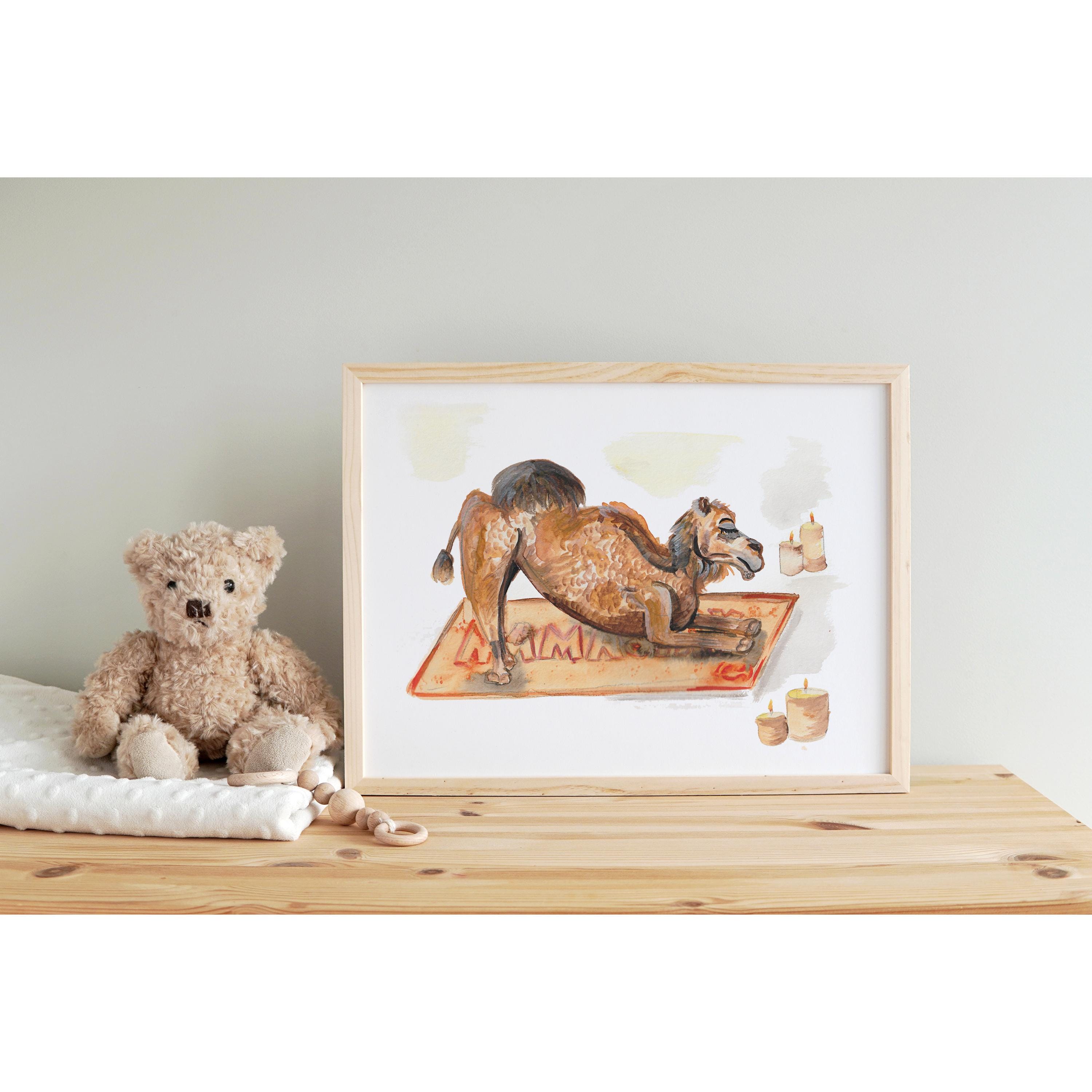 Namaste Camel Watercolor Art Print - Etsy