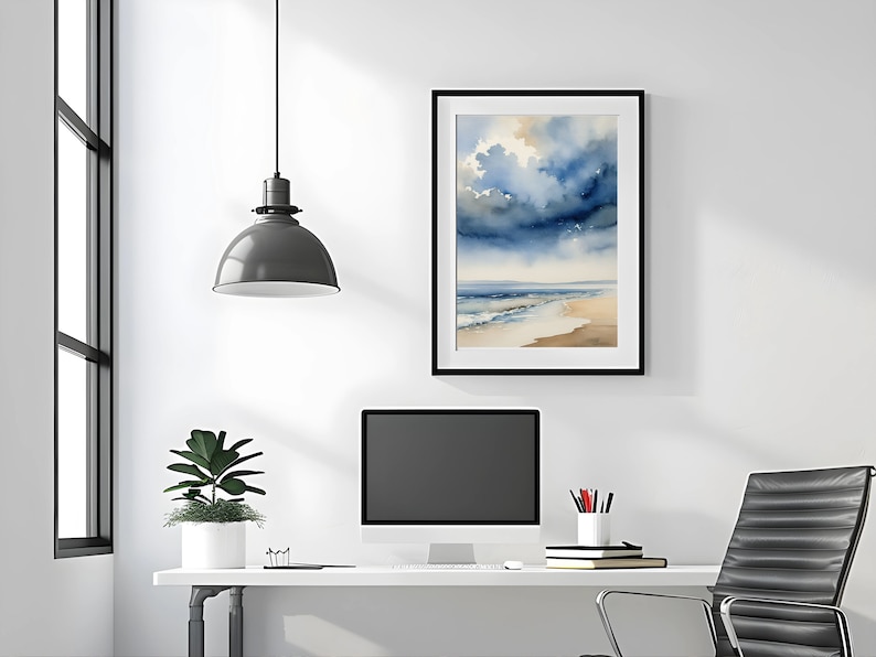 OCEAN WATERCOLOR STUDY - Ocean Watercolor Art - Digital Download - Wall ...