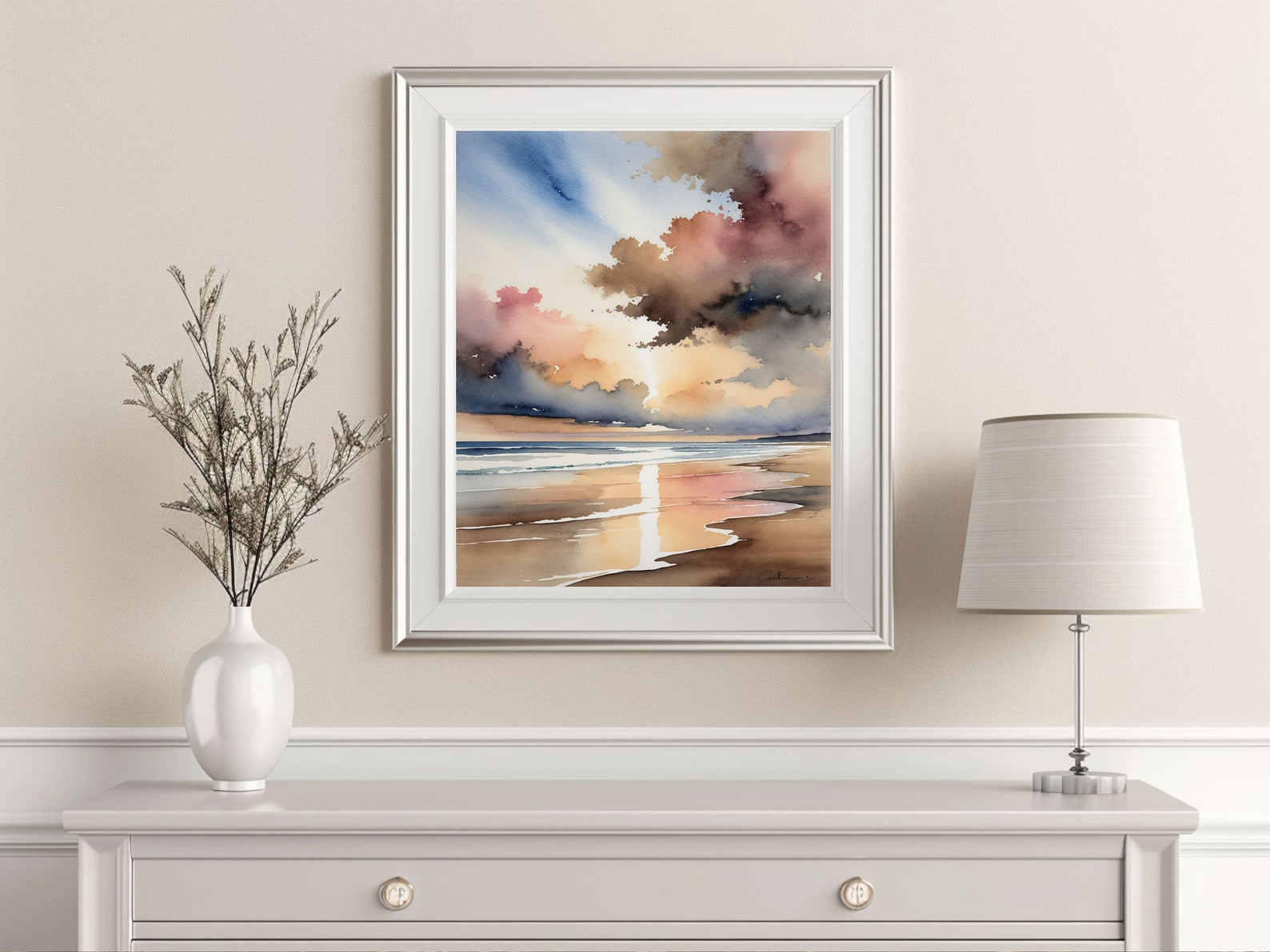 OCEAN WATERCOLOR STUDY Ocean Watercolor Art Digital Download Wall Art ...