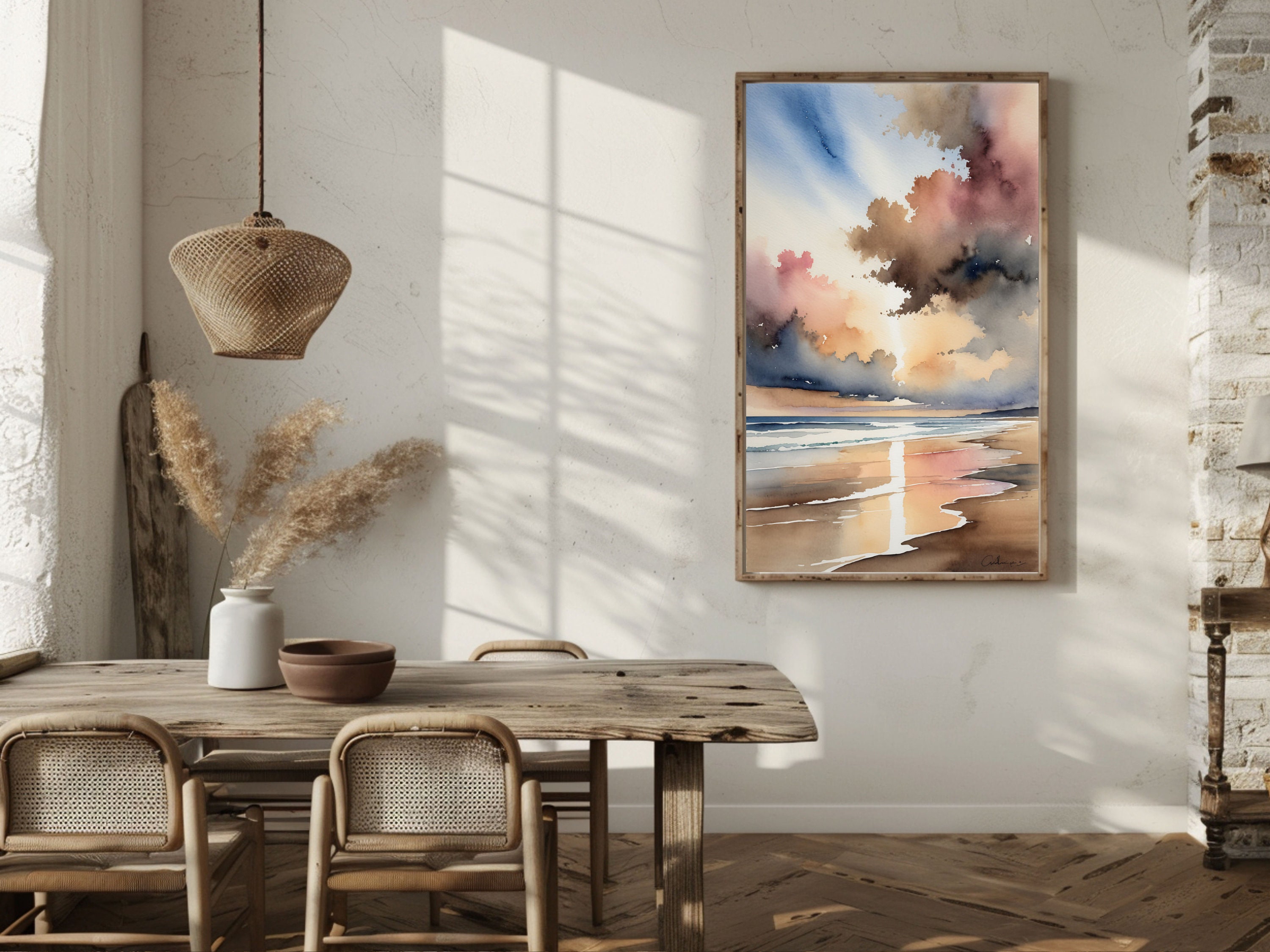 OCEAN WATERCOLOR STUDY - Ocean Watercolor Art - Digital Download - Wall ...