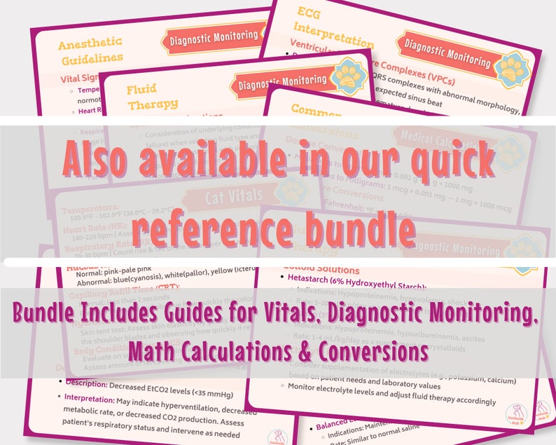 Vet Med Math Calculation Quick Reference Guide | for Vet Nurses, Vet ...