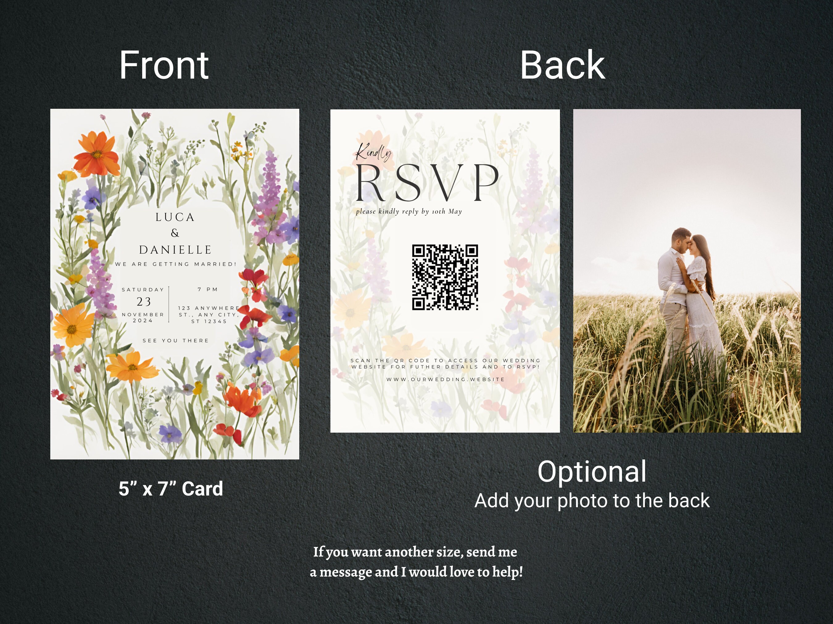 Wildflower Wedding Invitation, Summer Wedding, Spring Wedding, Template ...