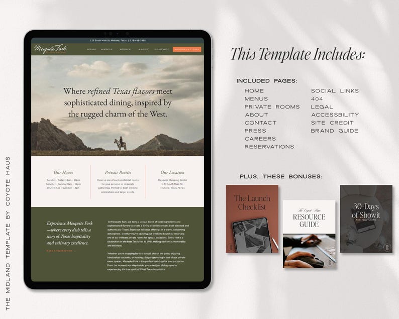 Showit Website Template for Restaurants, Bakeries, Flower Shops, Gyms ...