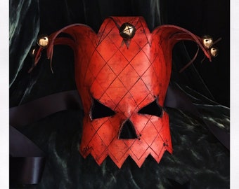 The Fool Hand Carved Leather Skull Mask With Vintage Brass | Etsy