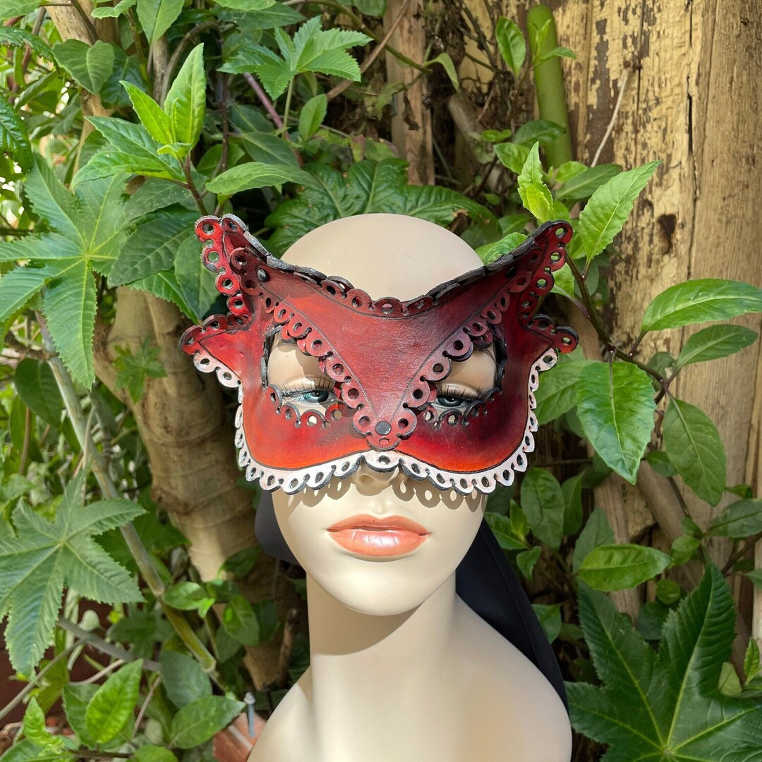 Tan Brown Fox Mask - Hand Crafted Leather Wild Animal Mask - Kitsune ...