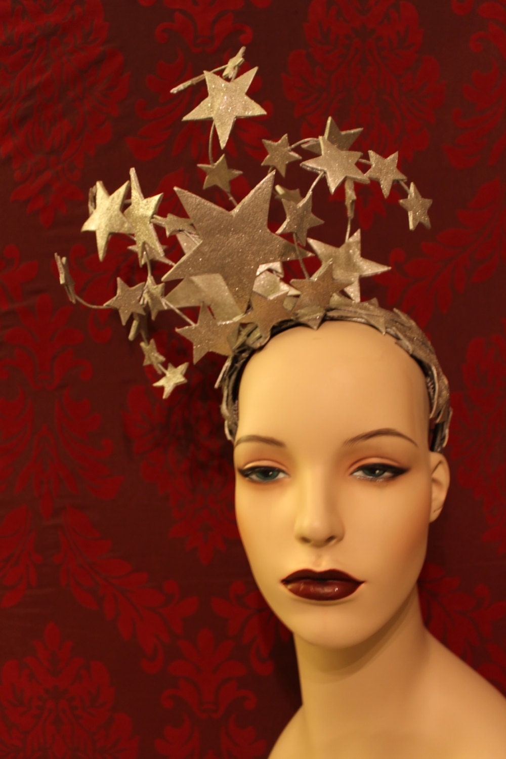 Bright Star Headdress - Sparkling Silver Leather and Glitter Star ...
