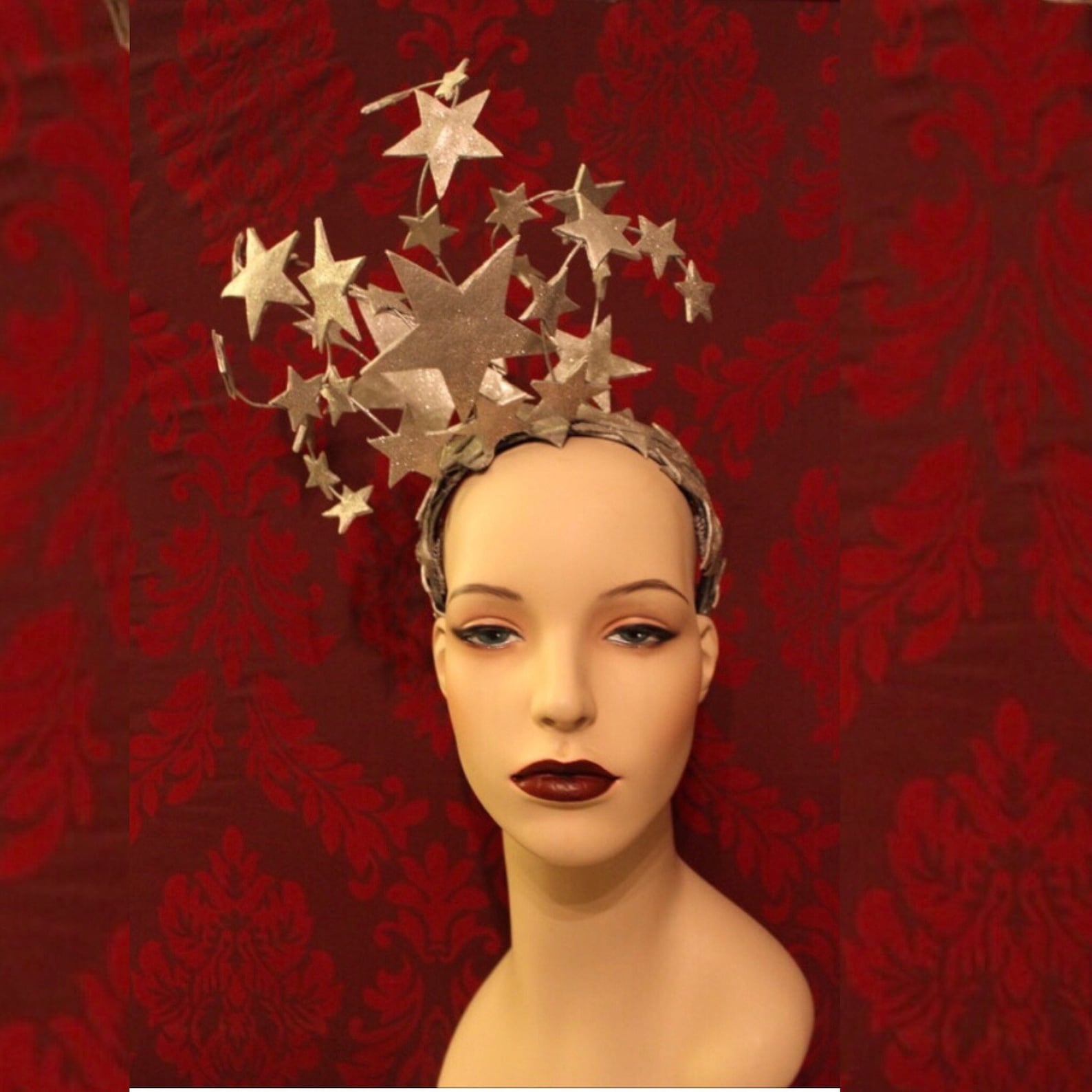 Bright Star Headdress - Sparkling Silver Leather and Glitter Star ...