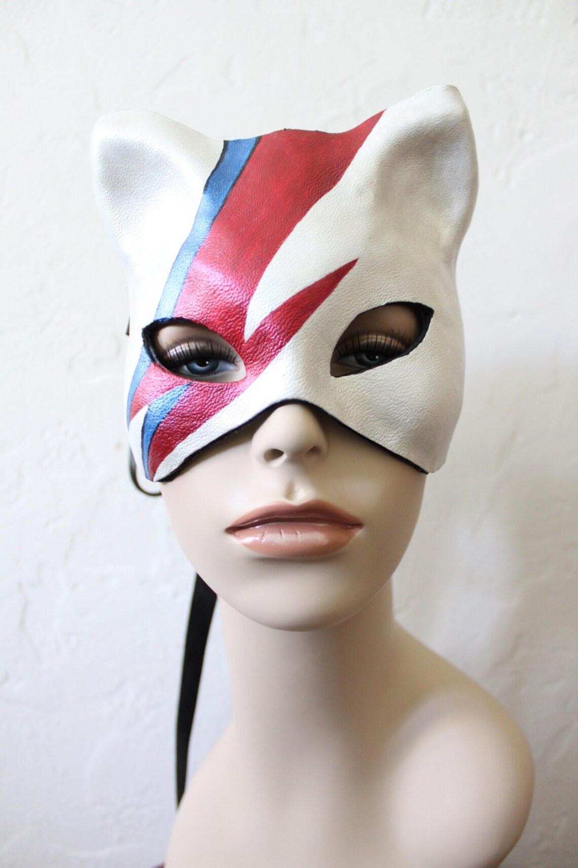 Kitty Stardust Leather Cat Mask Hand Painted Tribute to - Etsy