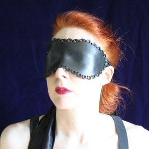 Black Leather Blindfold ~ Coquette Mask - Hand Molded, Hand Punched ...