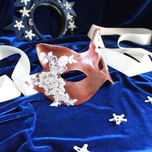 Tan Brown Fox Mask Leather & Silk Lace Wild Creature Mask - Etsy