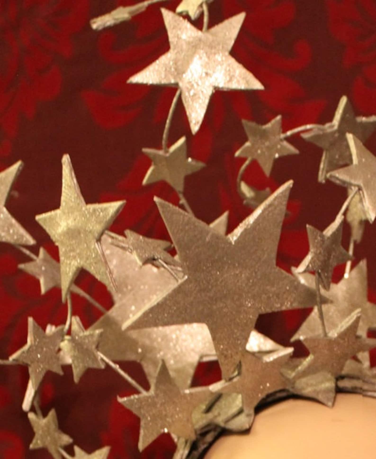 Bright Star Headdress - Sparkling Silver Leather and Glitter Star ...