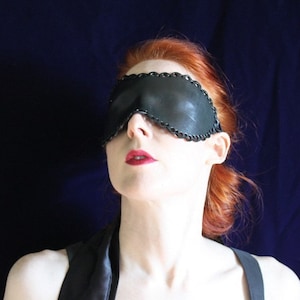 Black Leather Blindfold ~ Coquette Mask - Hand Molded, Hand Punched ...