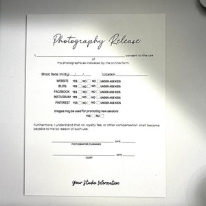 Photo Release Form - Etsy