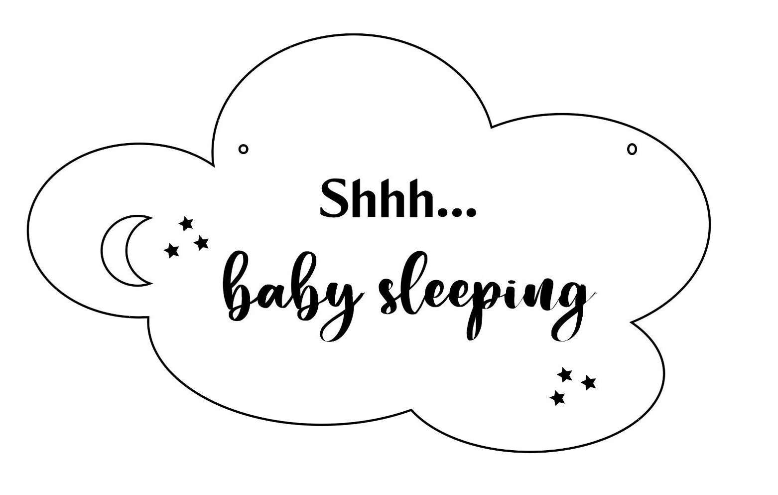 Digital Baby Sleeping Sign - Etsy