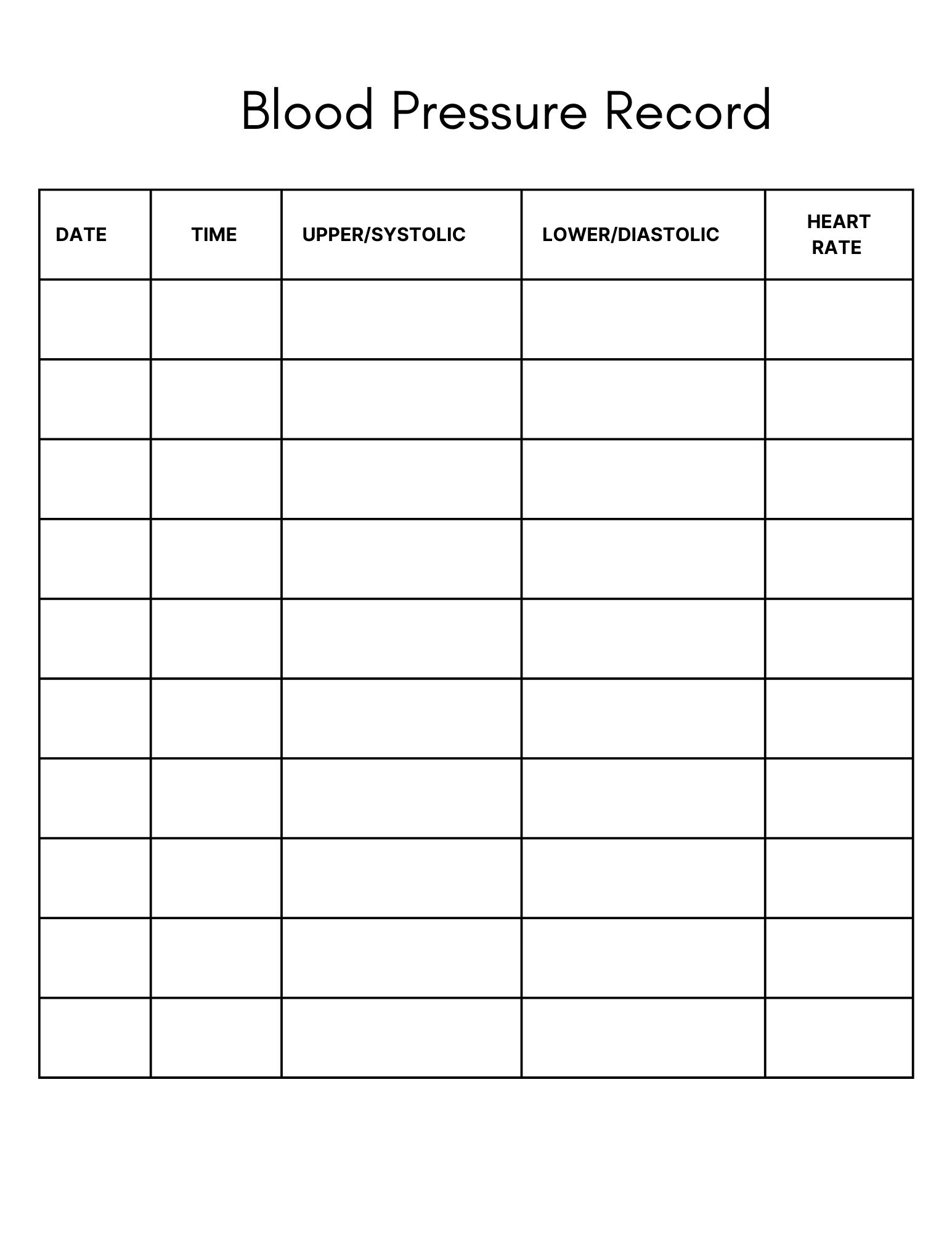 Blood Pressure Log - Etsy