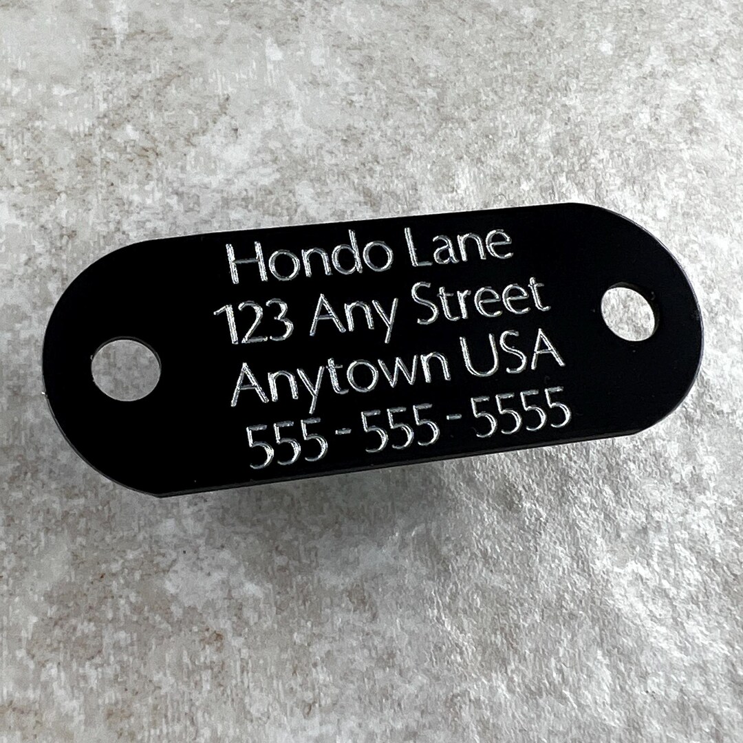 Black Collar Tag Medium Custom Engraved Dog Tags Personalized Dog ...