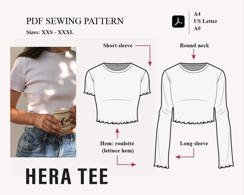 HERA TEE Printable Pdf Sewing Pattern Pdf Pattern for Baby Tee - Etsy España