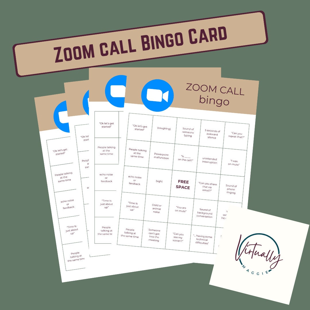 Zoom Call Bingo Card - Etsy