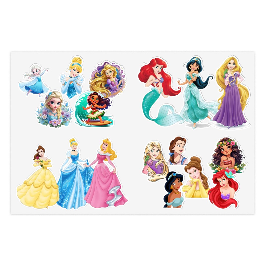 Disney Princess Sticker Sheets, Cute Fairy Tale Characters Scrapbooking ...