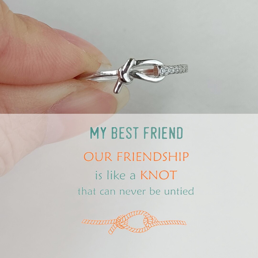 To My Best Friend Hitch Knot Ring, Friendship Knot Ring, Sterling ...