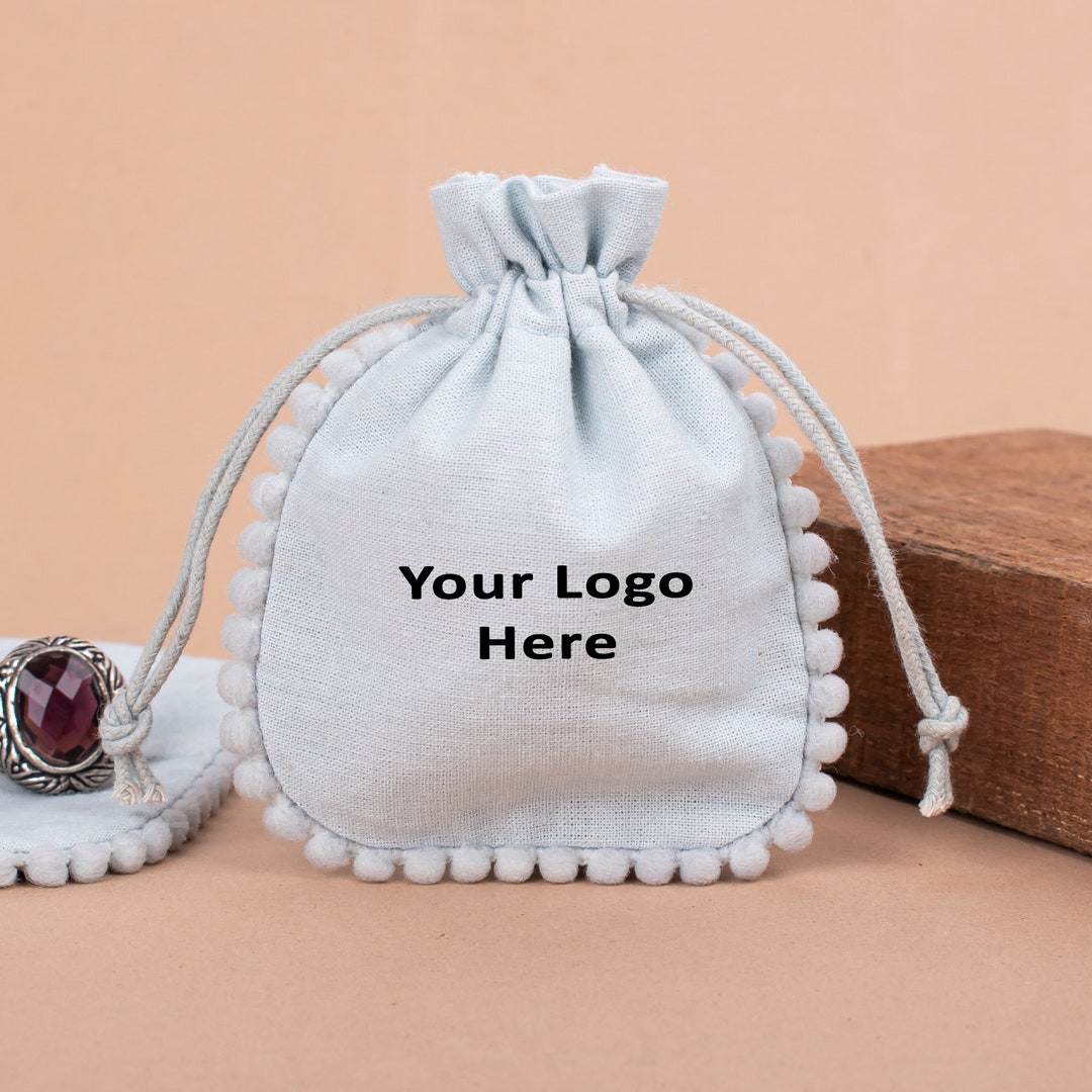 100 Personalized Logo Drawstring Bag Custom Bagging Bag Jewelry Pouch ...