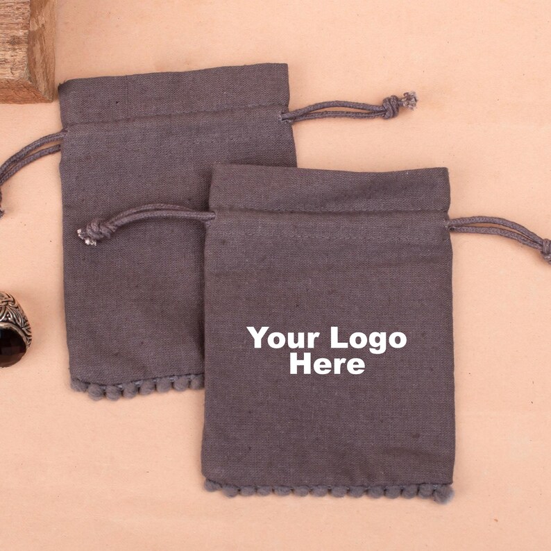 100 Cotton Pouches, Customize Bags With Logo and Eco-friendly Jewelry ...