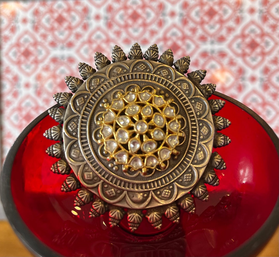 Handcrafted Statement Rajwadi Adjustable Ring Kundan Rajasthani ...