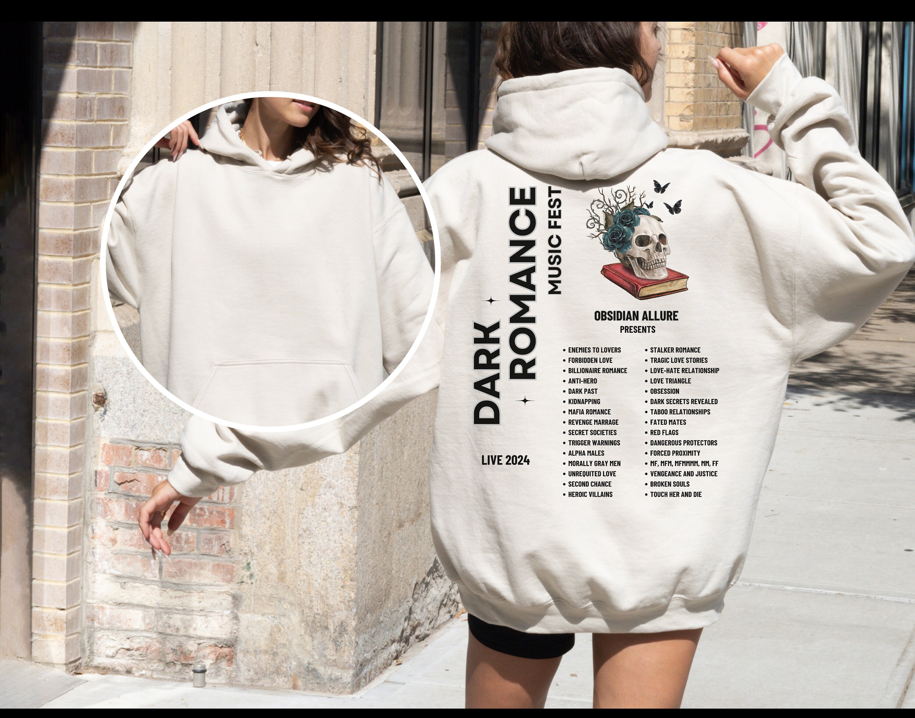 Bookish Merch Dark Romance Readers Music Fest Hoodie Romance Readers ...