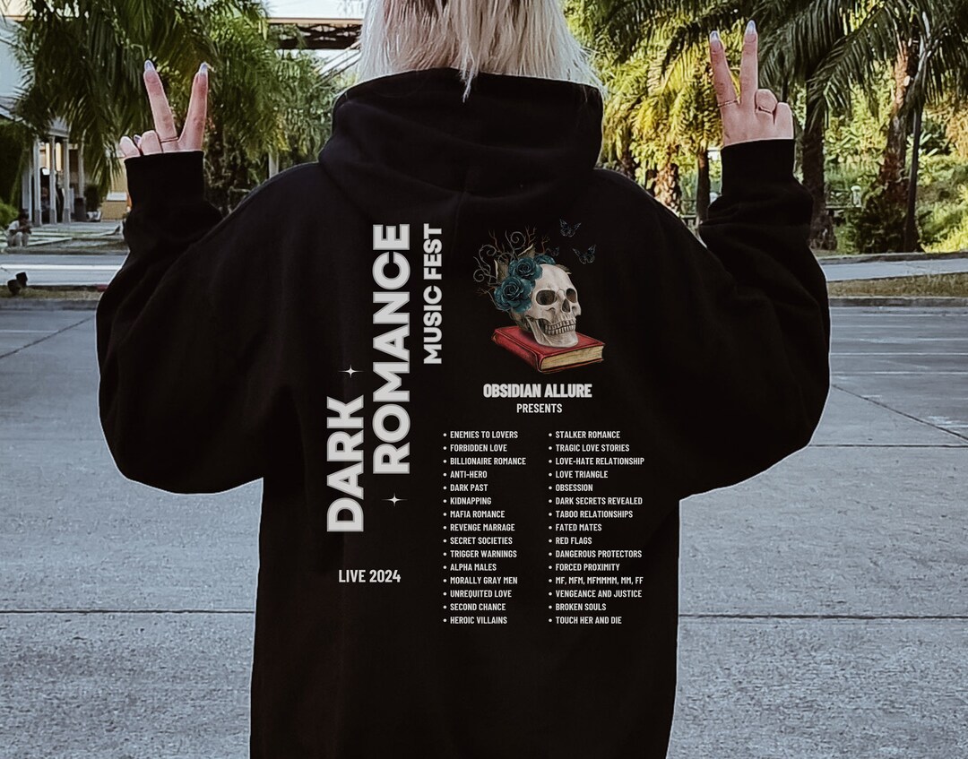 Bookish Merch Dark Romance Readers Music Fest Hoodie Romance Readers ...