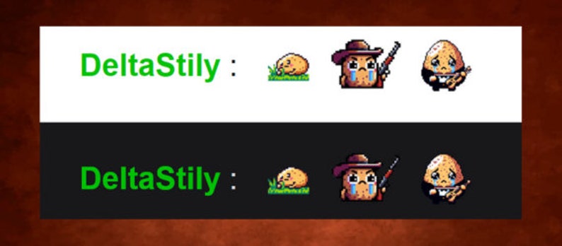 Cute Pixel Potato Emotes for Twitch Youtube Kick Discord Tiktok Streams ...