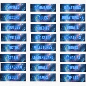 40 Neon Blue Space Twitch Panels - Etsy