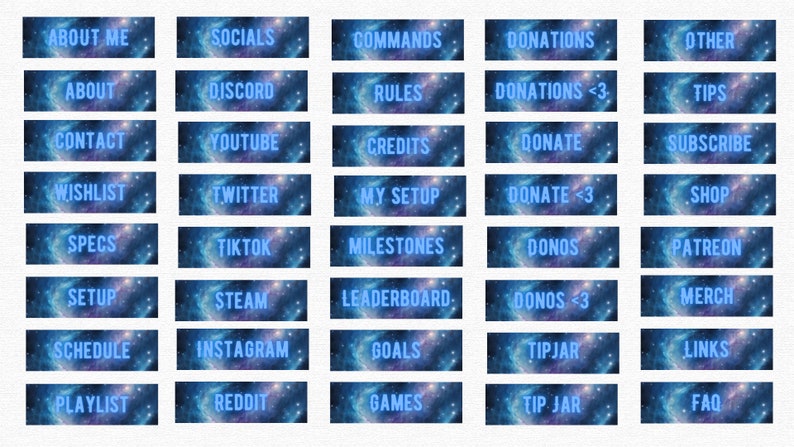 40 Neon Blue Space Twitch Panels - Etsy