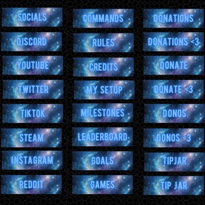 40 Neon Blue Space Twitch Panels - Etsy