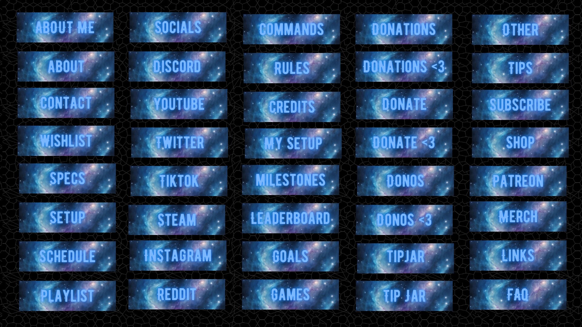 40 Neon Blue Space Twitch Panels - Etsy