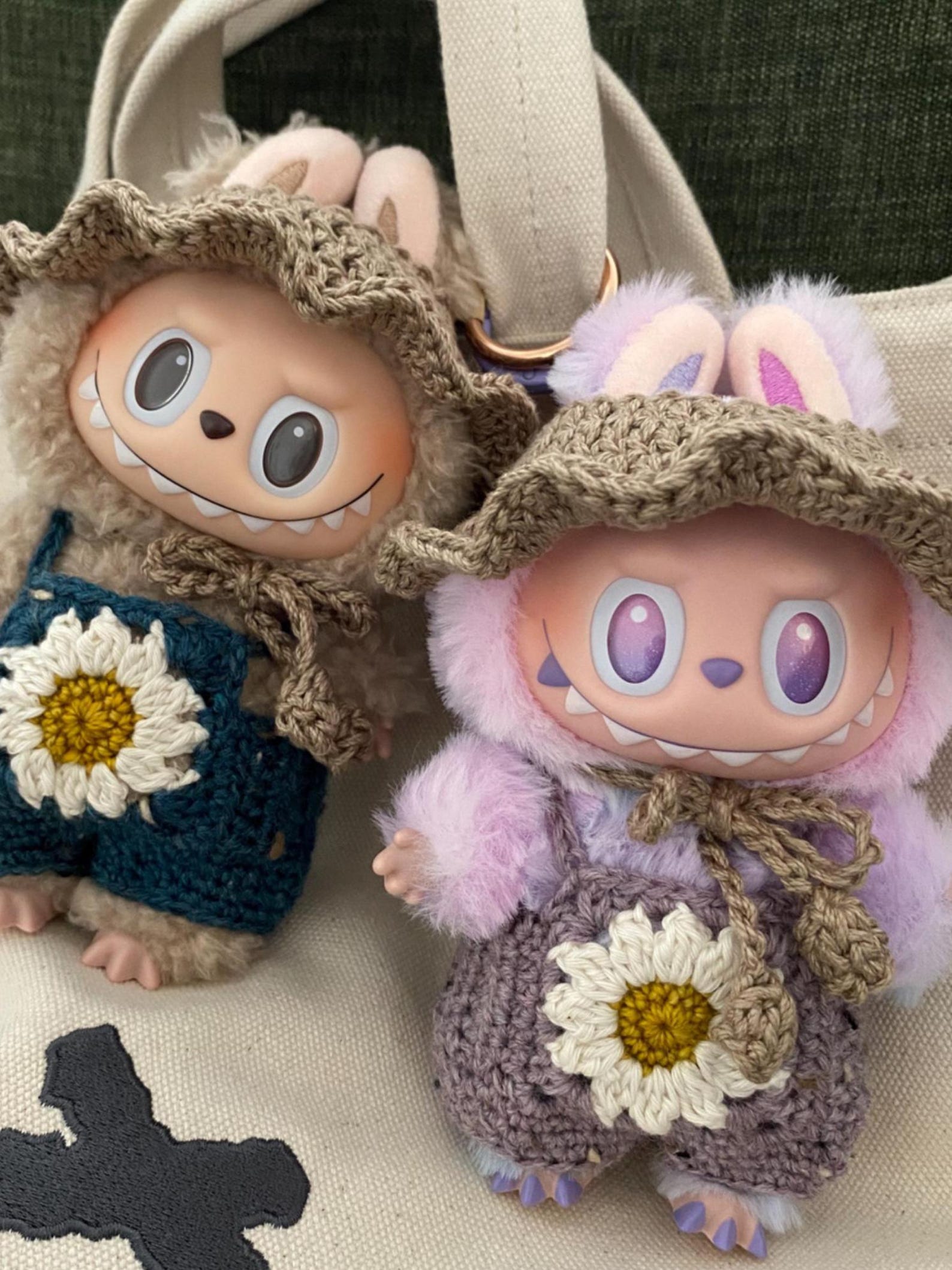 Purple Daisy Labubu Crochet Jumpsuit & Hat Set - Etsy
