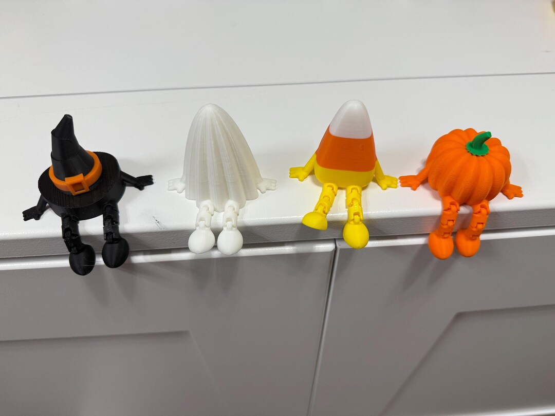 Pumpkin Pals 3D Printed Articulated Halloween Figures Witch, Ghost ...