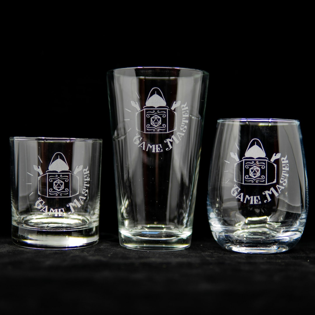 Glasses for TTRPG Class Glass for RPG Game Etched Gift for Players and ...