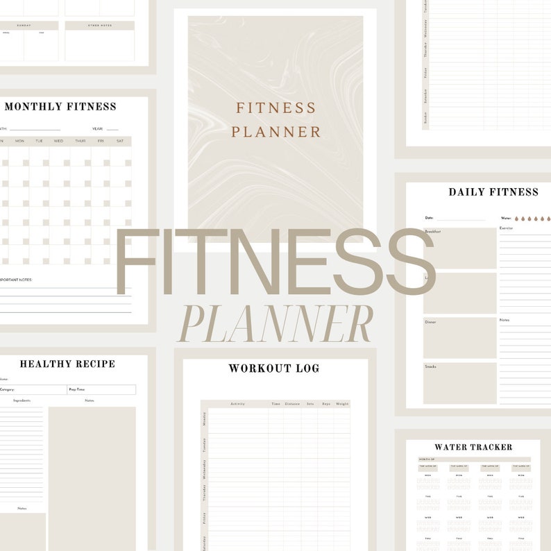 Digital Fitness Planner: Weight Loss Journal | Workout Planner | Meal ...