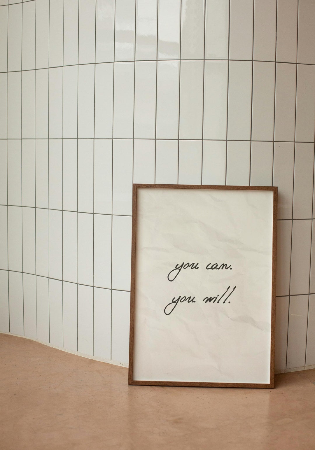 Minimalist Handwriting Digital Wall Art, Neutral Beige Print, Simple ...