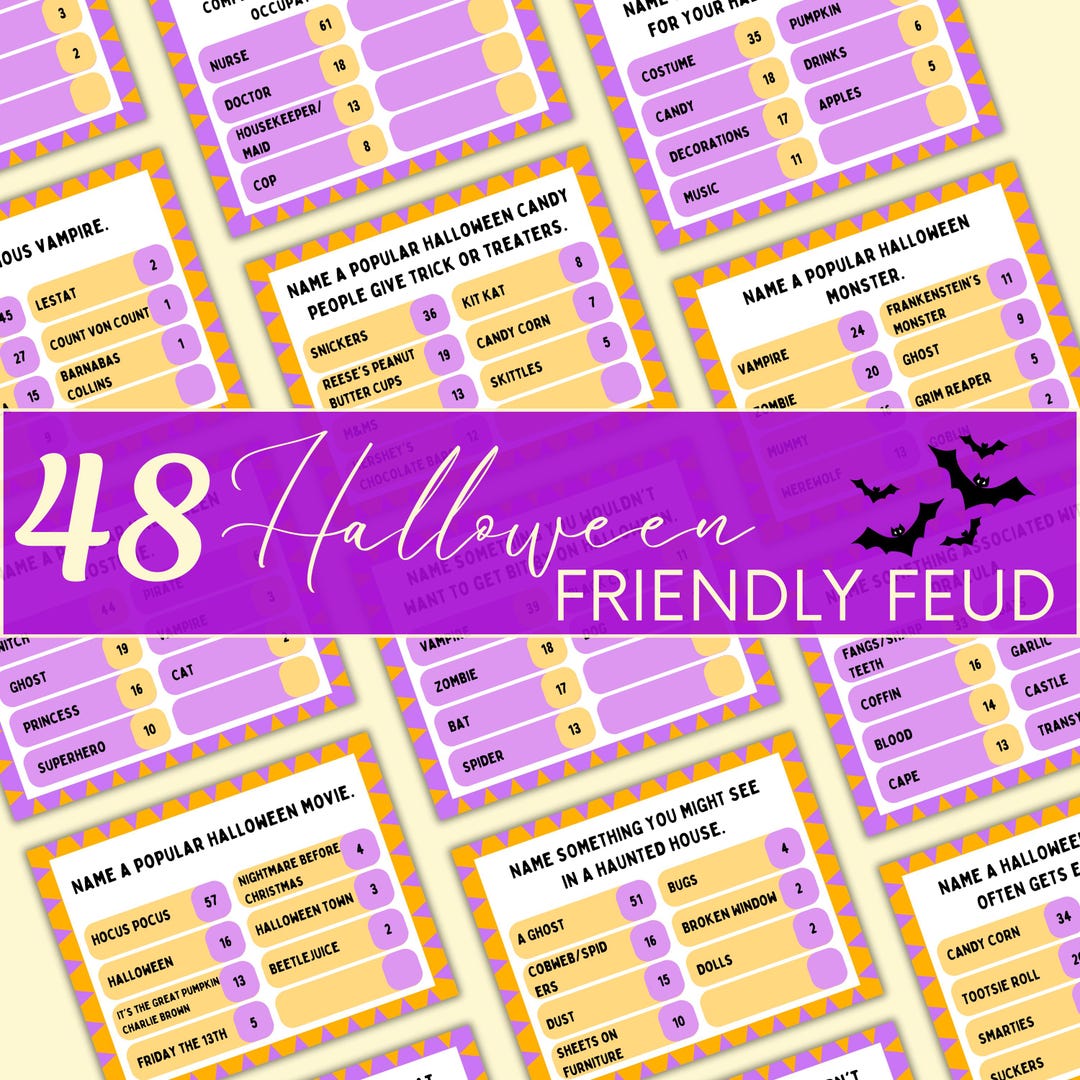 Halloween Friendly Feud Game,halloween Feud Game,halloween Games ...