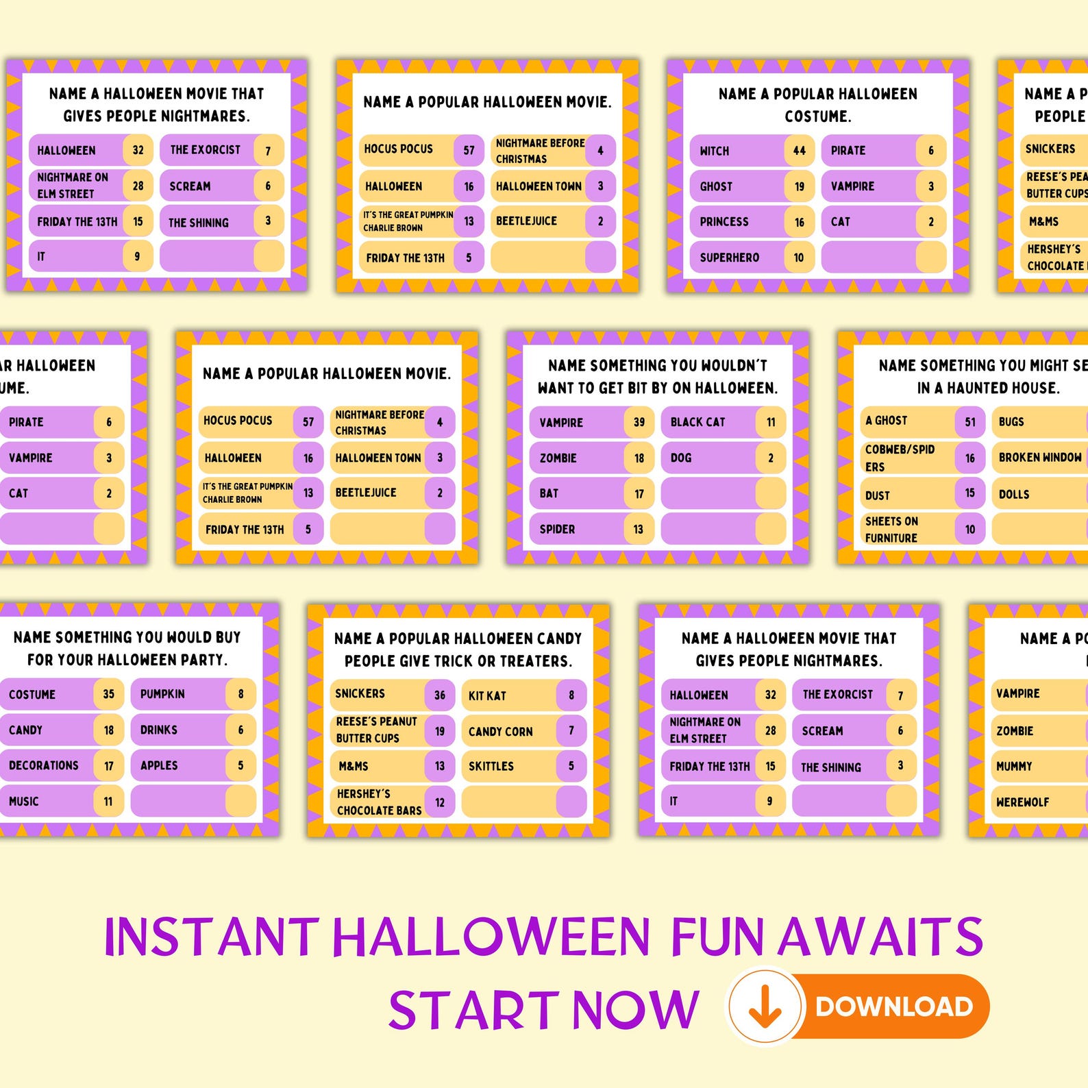 Halloween Friendly Feud Game,halloween Feud Game,halloween Games ...