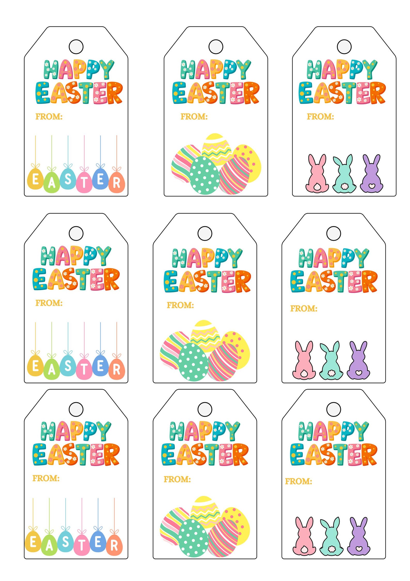 EDITABLE Easter Gift Tags, Easter Printables, Kids Easter Basket ...