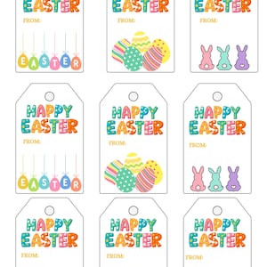 EDITABLE Easter Gift Tags, Easter Printables, Kids Easter Basket ...