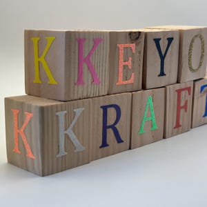 Custom Wooden Letter Blocks – 1.75 Inch Pine Alphabet Blocks ...
