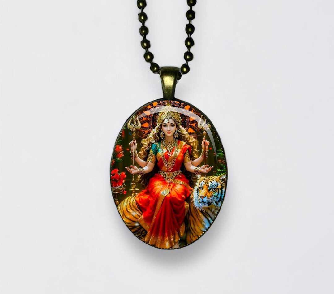 Durga Necklace Adi Shakti Mahishasura Mardini, Bhagavati Pendant ...
