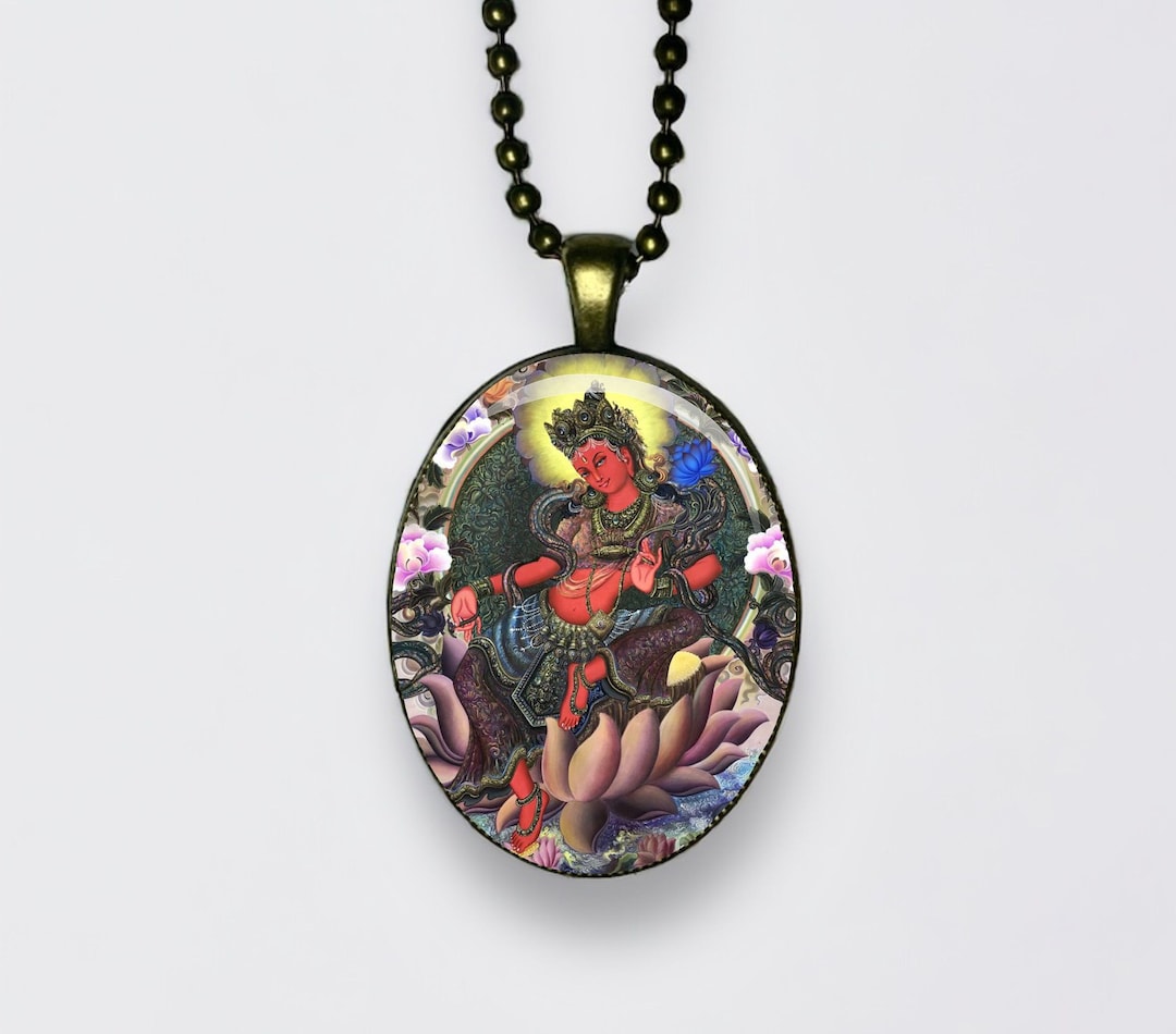 Tara Red Necklace Ārya Tārā Buddha Pendant Buddhism Jetsün Dölma ...