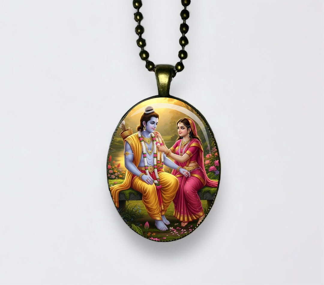 Sita Rama Pendant: Hindu God Goddess of Beauty and Devotion Amulet Yoga ...