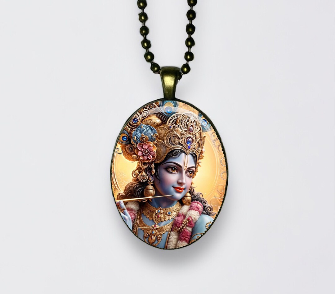 Krishna Pendant: Hindu God Amulet, Protection and Love Mantra - Etsy