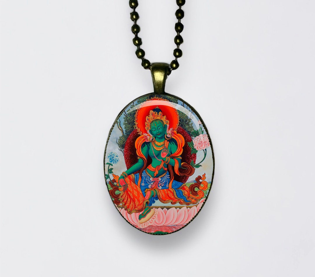 Tara Green Necklace Ārya Tārā Buddha Pendant Buddhism Jetsün Dölma ...